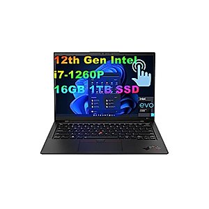 AimCare Supported NewLenovo ThinkPad X1 Carbon Gen 10 Ultrabook Laptop 14.0" FHD+ Touch Screen Intel EVO Core i7-1260P, 16GB LPDDR5 RAM 1TB SSD Webcam Fingerprint HDMI 2.0 Thunderbolt 4 Win 11Pro