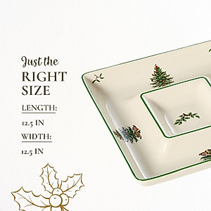 Spode Christmas Tree 12 Inch Square Chip and Dip Platter