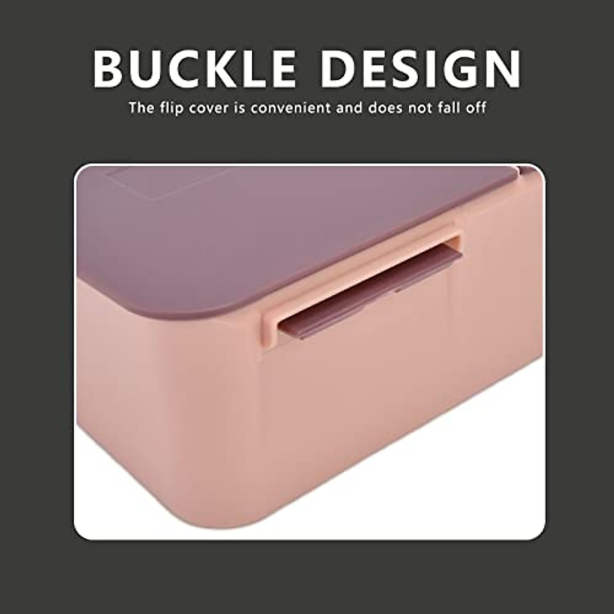 Cotton Swab Storage Box, 2 Grids Separate Clamshell Storage Organizer, Wall Mounted Storage Container with Lids 2 Stickers for Cosmetic Sponge Sanitary Napkins Makeup Pads Bath Salts Kitchen Bedroom