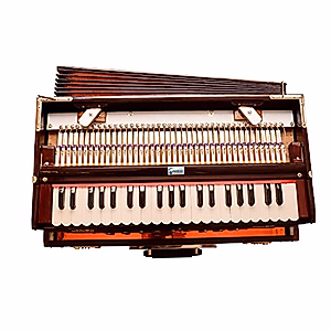 Non Scale Changer Harmonium LYDNSC-1 Concert Folding Auto Push Mohonlal Delux Double Reed 9Stopper 3 1/2 Octaves Burma Teak Wood Brass Work 7 Part Blow With Padding Bag buy only from LYDIAN