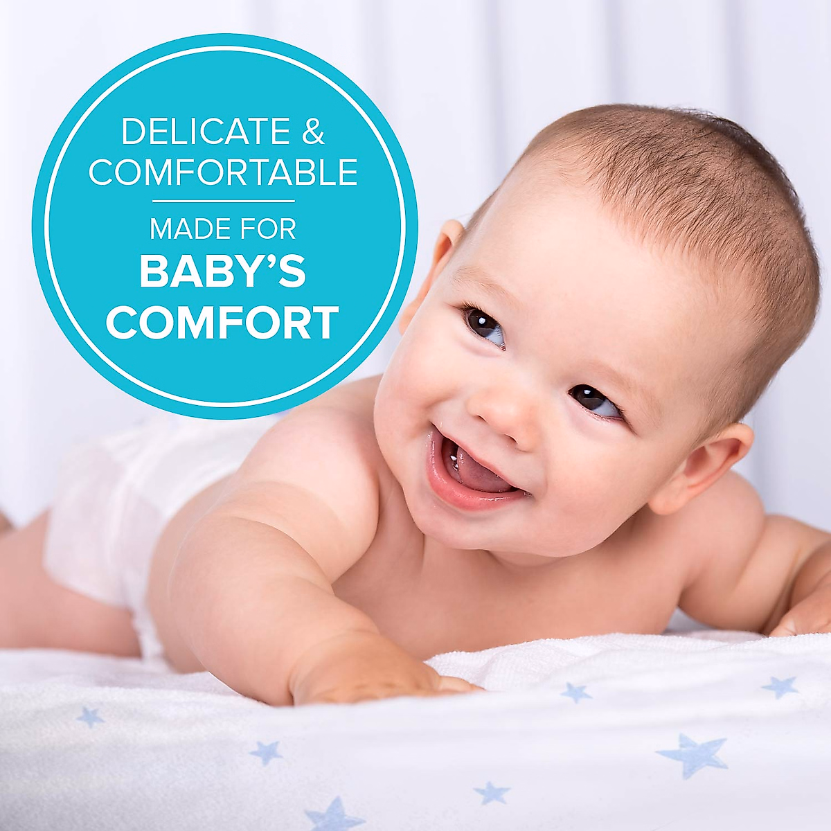 Kushies Baby Fitted Bassinet Sheets - 30 x 18 x 2 Bassinet Mattress Mini Crib Sheets - Blue Scribble Stars Bassinet Cover Mini Crib Mattress - Mattress For Playpen & Bed Side Bassinets Mini Crib Sheet (S335605)