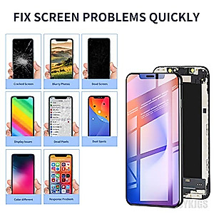 for iPhone XS Screen Replacement 5.8” With Ear Speaker and Proximity Sensor, 3D Touch LCD Display Digitizer Full Assembly with Front Earpiece Fix Tools Glass, Repair Kit for A1920, A2097, A2098, A2100