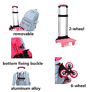 ZHANAO Rolling Backpack Luggage BookBag with Wheels Trolley Bag Wheeled Travel Backpack for Girls & Boys Trolley Bag
