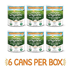 Happy Baby Organics Infant Formula, Milk Based Powder with Iron, Stage 1, 12 Ounce (Pack of 6) - Packaging May Vary