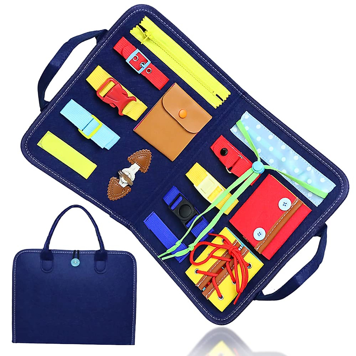 hosck Montessori Toys for 1 Year Old, Newborn Toys Education Activity Toddler Toys for Basic Skills Learning,Dress Cognition, Bag Designed Enlighten Toy for Infants, Boys and Girls