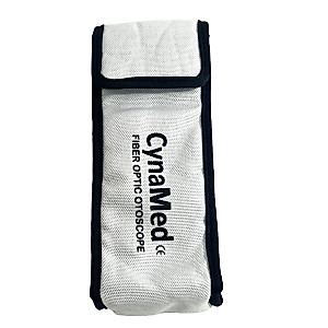 Mini Fiber Optic Otoscope White (Pocket Size) Ent Diagnostic Set with 1 Replacement Bulb Cynamed