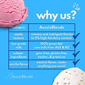 AussieBlends Premium Dairy Ice Cream Mix Powder for Soft Serve, Gelato, Rolled Ice Cream, Liquid Nitrogen, and Frozen Desserts | 1-Pack, 3.3 lb, Imported