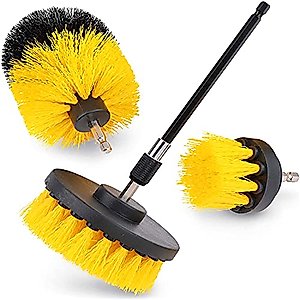 Auto Detailing Drill Brush Set, 4pcs Wheel Cleaner Brushes, Car Cleaner Wash Brush Supplies Kit for Tire, Car Mats, Floor Mat, Bathroom and Auto Power Scrubber Brush Cleaning Sets.