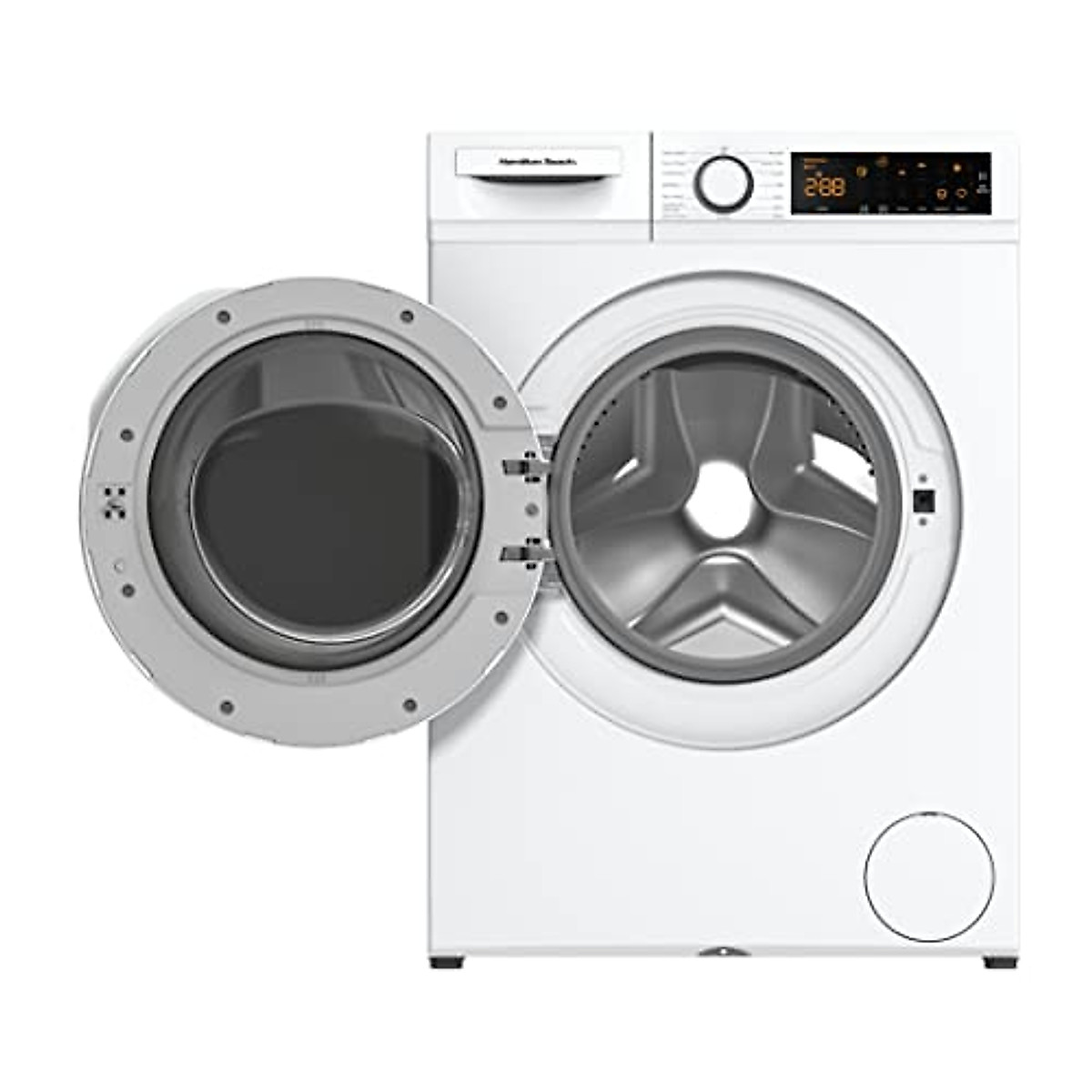 Hamilton Beach HBFW3205 Fullsize Washer-LED Digital Display Panel-5 Wash Cycles-Front Load Design-2.2 cu ft, 24 inch Wide, White
