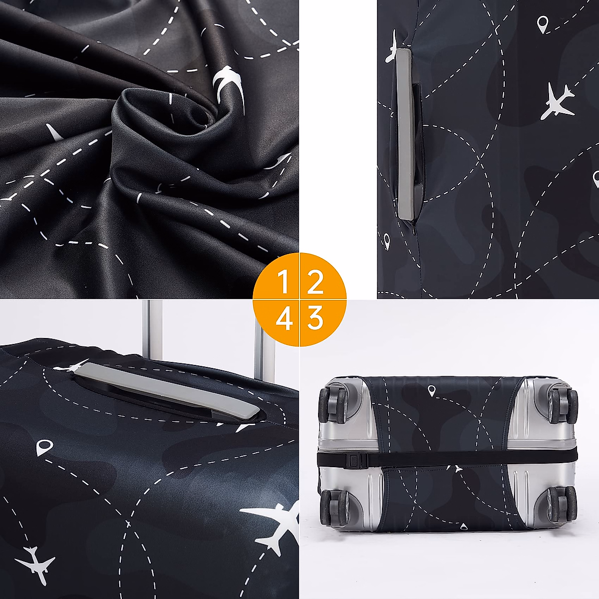 Travelkin Luggage Cover For Suitcase Tsa Approved, Suitcase Cover Protector Fits 18-32 Inch Luggage(M for 22-25 Inch Luggage)