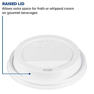 SOLO TLP316-0007 White Traveler Lid for SSP and Bare Paper Hot Cup - 2 Packs of 100 (200 Lids Total)