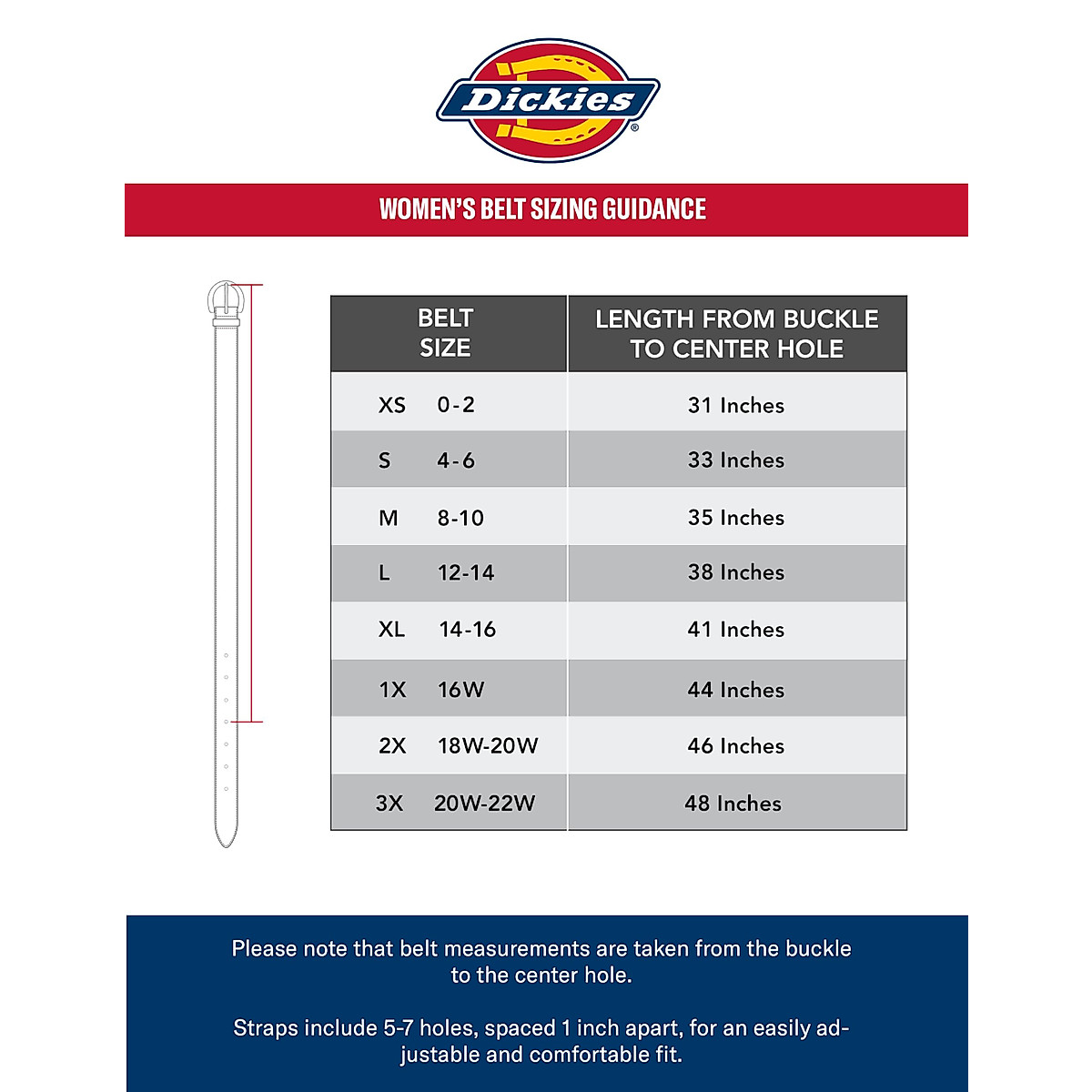 Dickies Women's Reversible Belt, Black/White, Small