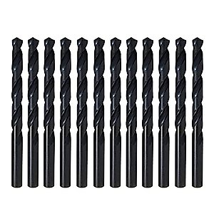 VALYRIANTOOL 12PCS 3/32 Inch HSS Twist Drill Bits | M2 Black Oxide Drill Bits Set | Fully Ground Jobber Length Drill Bits for Drilling on Mild Steel, Copper, Aluminum, Zinc Alloy