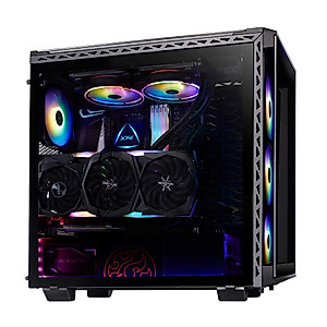 XPG Battlecruiser Mid-Tower ATX PC Gaming Case: 4mm Tempered Glass Sides, Cold-Rolled Carbon Steel, 19.09 x 8.85 x 19.92 in, 2 Year Warranty, Black