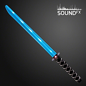 Deluxe Ninja LED Light up Sword with Motion Activated Clanging Sounds (3-Pack)