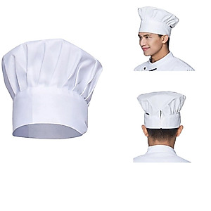 GOESUP Chef Apron Hat Set Adjustable Apron with Butcher Hat Baker Costume for Men and Women