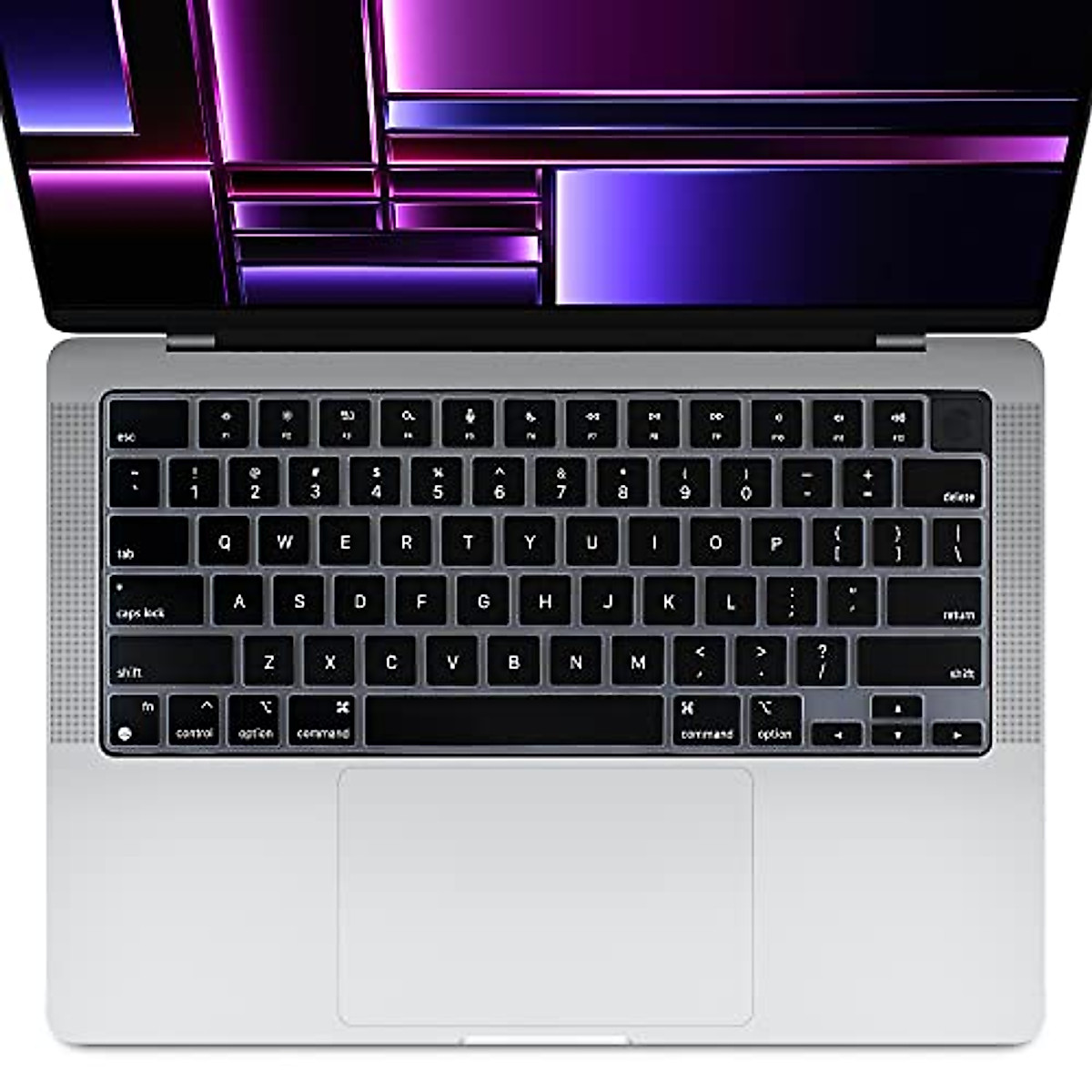 ProElife Keyboard Cover Skin for 2023 MacBook Air 15 inch M2 A2941 / MacBook Pro 14 16 inch M3 M2 Pro/Max A2918 A2992 A2991 A2779 A2780 US Enter (ANSI) Silicon Keyboard Protector Accessory (Black)