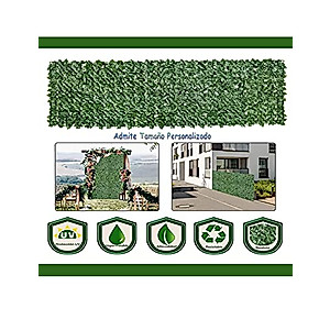 Artificial Ivy Privacy Fence Screen Artificial Green Wall,Artificial Green Wall, Plant Wall Panel Screen Fencing Roll Ivy Privacy Screen Outdoor Wall Covering(Size:1x1m/3.28x3.28ft)