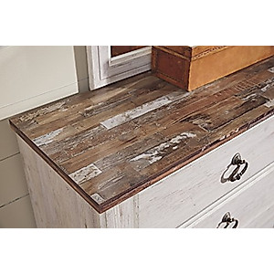 Signature Design by Ashley Willowton 5 Drawer Chest of Drawers, Two-tone Brown and Whitewash