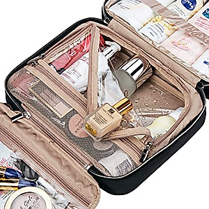 NISHEL Hanging Travel Toiletry Bag, Visible Makeup Organizer, Cosmetic Case for Journey Accessories, Bathroom Shower, Black