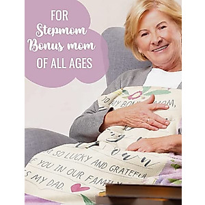InnoBeta Bonus Mom Gifts, Bonus Mom Blanket, Stepmom Gifts, Mother's Day Birthday Gift for Stepmother, Bonus Mom, Stepmom, Thank You for Loving Me As Your Own, Soft Throw Blanket 50"x65"