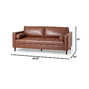 Christopher Knight Home Malinta Sofas, Cognac Brown + Espresso