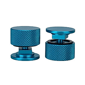 3mirrors Welding Hood (Pipeliner) Helmet Fasteners Sky Blue Headgear Replacement Parts Accessories Screws Flip Hood Aluminum -Anodized w/Silicone Washer Non-Slip 1 Pair