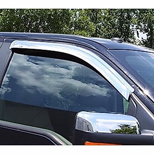 Auto Ventshade [AVS] Outside Mount Ventvisor / Rain Guards | Fits 2004 - 2008 Ford F-150 SuperCrew, 2006 - 2008 Lincoln Mark LT Crew Cab- Chrome, 4 pcs. | 684443