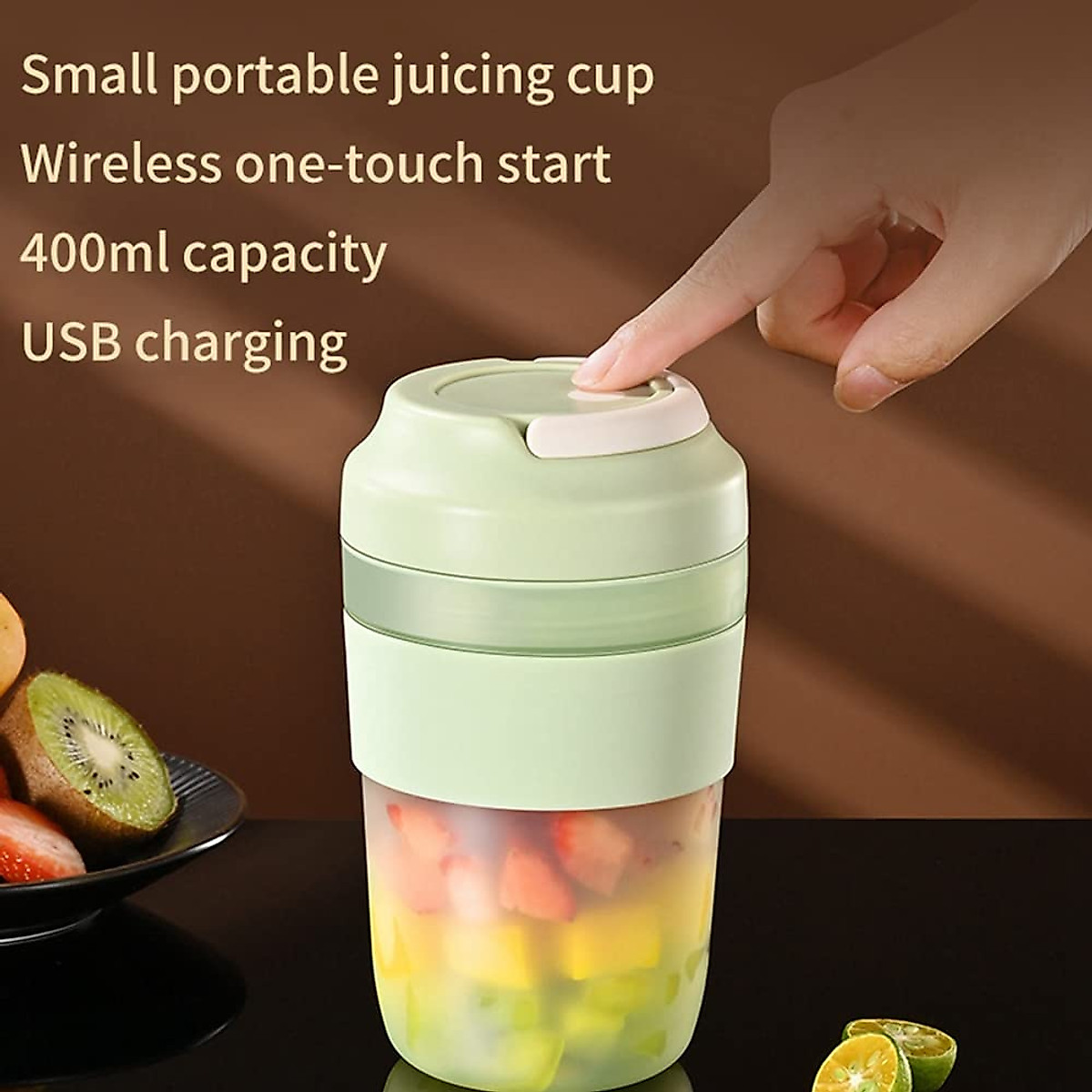 Pomojonbi 1 PCS Portable Electric Juicer Blender Juicer USB Smoothie Blender Cup Mini Charging Fruit Mixers Food Machine Green