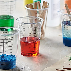 [25 Count - 10 oz.] Multipurpose Disposable Plastic Measuring Cups - Baking, Cooking, Epoxy Resin, Mixing & Measuring Cups