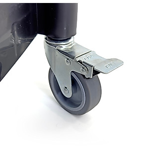 Commercial 3-Shelf Rolling Service Utility Cart | Capacity 450 lbs. | 37" x 33" x 16" | Black