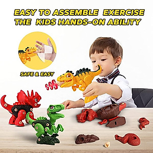 HB Direct Educational Take Apart Dinosaur Toys w/Dino Electric Drill for Ages 3-7, Construction Dinosaur Building Toy, Dinosaur Screwdriver Toy with Drill for Kids, Build a Dinosaur Take Apart Toys