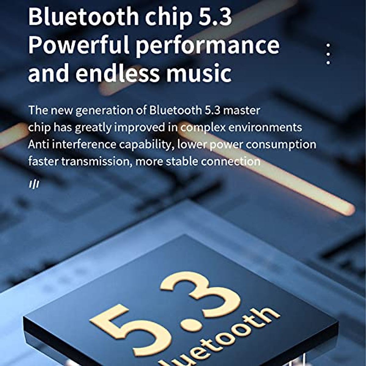 Nsxcdh Bluetooth 5.3 Mini Earbuds, Wireless Headphones 50Hrs Playback HD Stereo Audio LED Display, Immersive Premium Sound Earphones with Earhooks, in-Ear Headset, for Sports Game