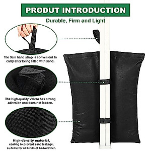 Nuenen 20 Pcs Canopy Weights Sand Bags Large Tent Weights 560 LBS Heavy Duty Gazebo Weights with Shovel for Outdoor Patio Canopy Tent Shelter Umbrella Instant Canopies Without Sand (Black)