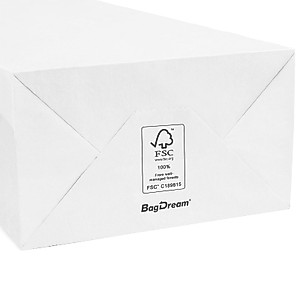 BagDream Paper Lunch Bags 4lb 50Pcs Snack Bags, Craft Bags, Bread Bags, White Sack Lunch Bags Bulk 5x2.95x9.45 Inches Paper Bags