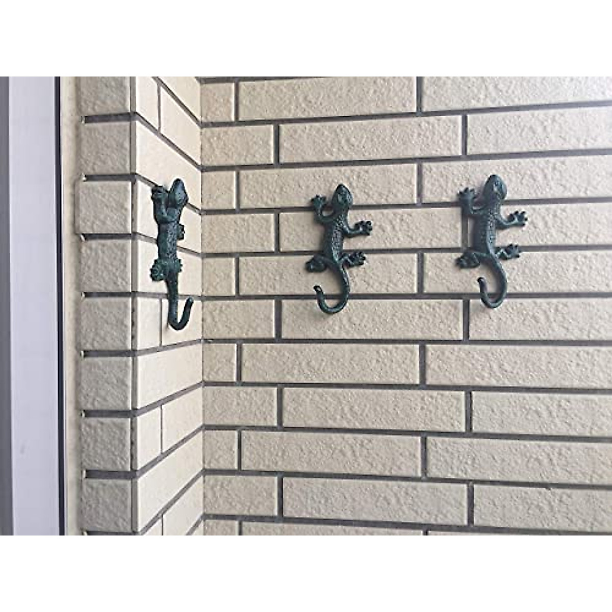 HWHP Zone - Wall Hooks Decorative Cast Iron Animal Gecko Shape Hooks Wall Mounted for Home Office Foyer Hallway Pool Garden Garage Indoor Outdoor Used, Hand Made, Gifts.