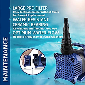 Alpine Corporation 4000 GPH Cyclone Pump for Ponds, Fountains, Waterfalls, and Water Circulation