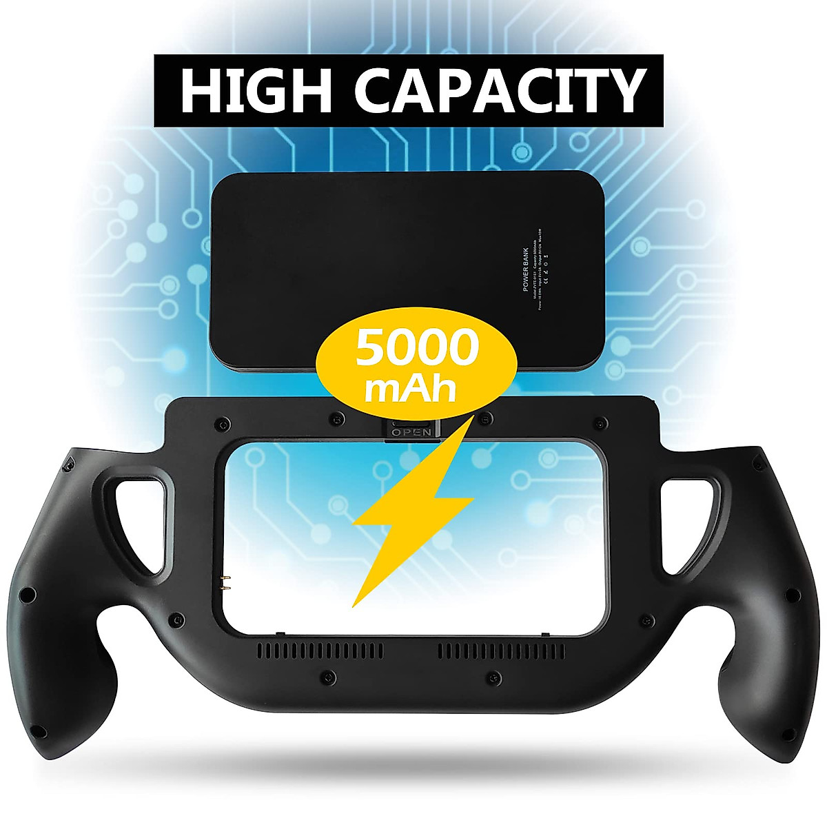 TERIOS Switch Controller Grip Compatible with Nintendo Switch 7.0'' OLED, Fast Charging 5000mAh Portable Rechargeable Backup Battery with Charger Station Console Ergonomic Design