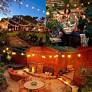 Outdoor String Lights G40 Globe LED Bulbs, Panaromia 41FT Patio Lights 30+3 Bulbs, Waterproof Shatterproof Hanging Lights for Indoor Outside Garden Home Christmas Xmas Warm White (A-LED-41ft)