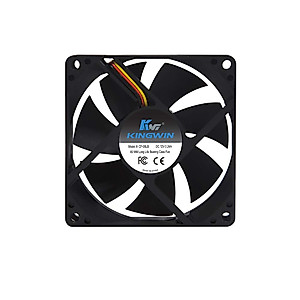 Kingwin 80mm Silent Fan for Computer Cases, Mining Rig, CPU Coolers, Computer Cooling Fan, Long Life Bearing, and Provide Excellent Ventilation for PC Cases-[Black] CF-08LB