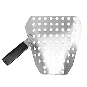 BORDSTRACT Popcorn Scoop, Kernel Sifting Speed Scoop with Ergonomic Single Handle, Stainless Steel French Fry Scoop, Seasoning Dredge, for Bagger French Fries, Snacks, Desserts, Ice, Dry Goods