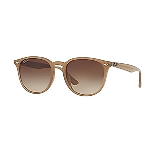 Ray-Ban RB4259F Low Bridge Fit Round Sunglasses, Opal Beige/Brown Gradient, 53 mm