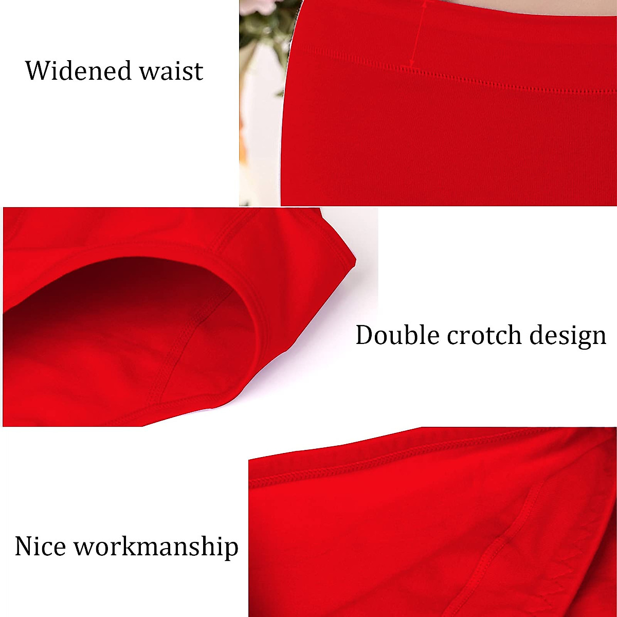 AMZCHPC Women's Briefs Cotton Underwear Mid Waisted Panties Soft Underpants 5Pack (multicolor, M)