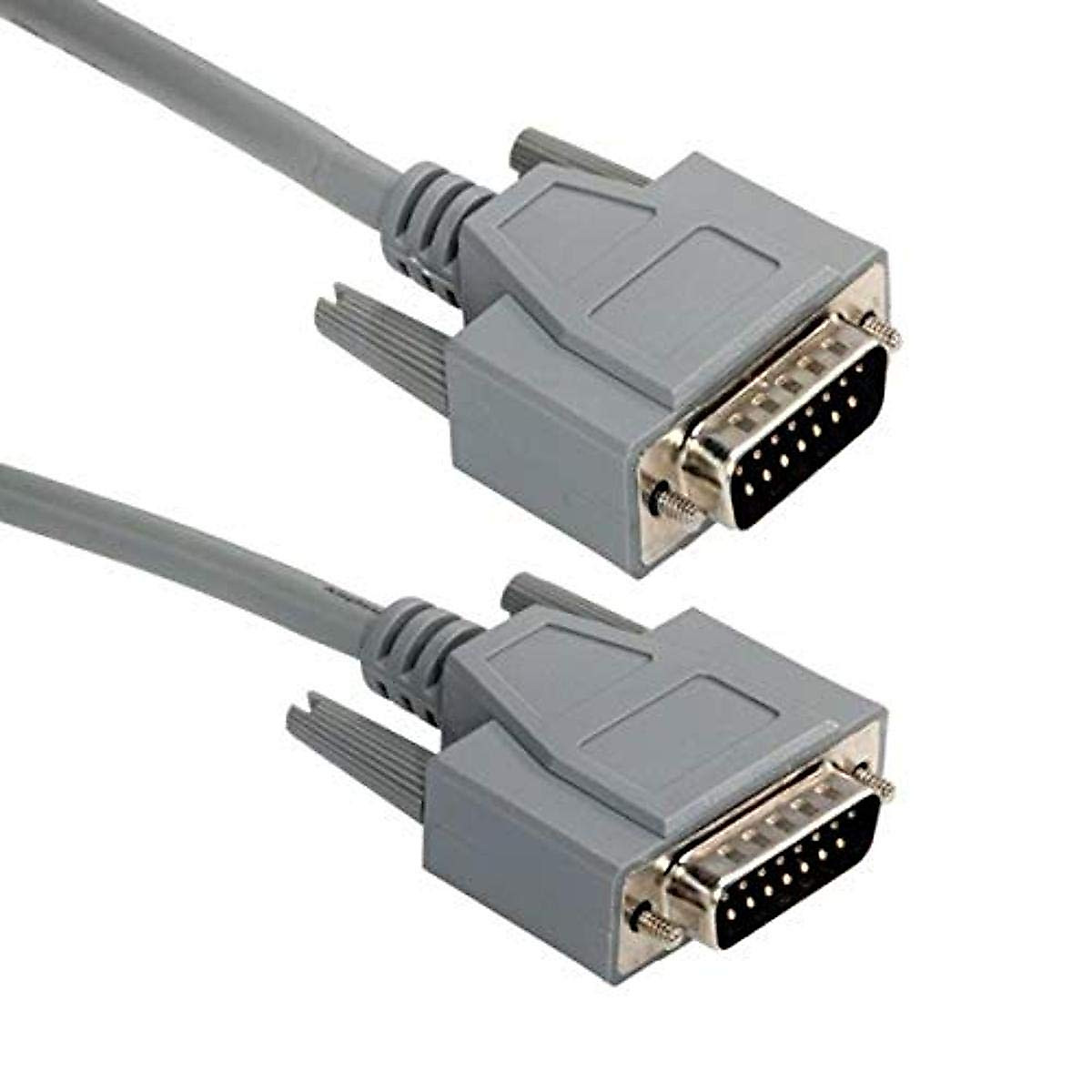 Amphenol CS-DSDMDB15MM-015 15-Pin DB15 Deluxe D-Sub Cable, Shielded, Male/Male, 15', Gray
