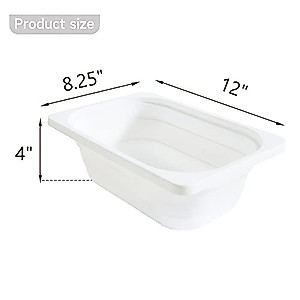 Beright Collapsible Storage Bin, Wash Basin Folding Dish Tub Sink, Space Saving for Dishing, Fruit, and Camping, Hiking and Home, 1 Pack, White, Small