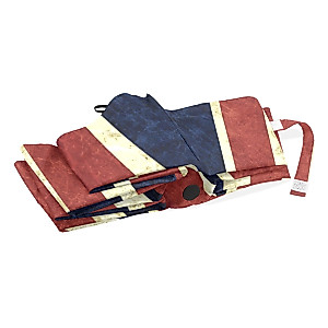 WOZO Vintage Union Jack British 3 Folds Auto Open Close Umbrella