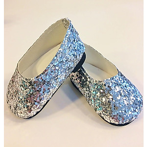 18" Doll Shoes - Red, Silver, Black - Sparkle Glitter for American Girl Dolls