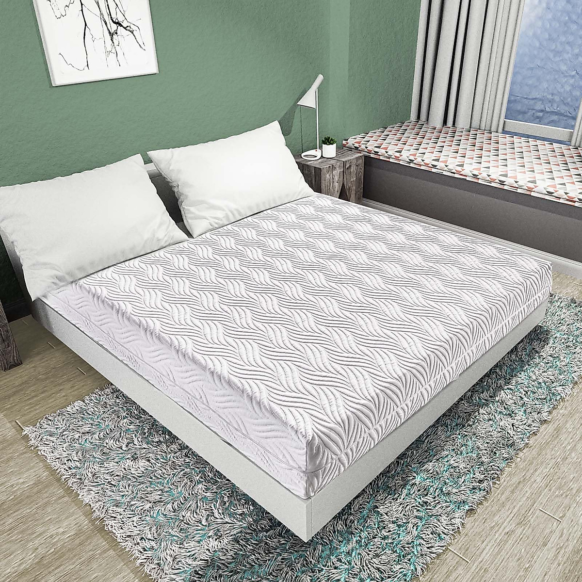 Twin Size Mattress, 10 inch Cooling Gel Memory Foam Mattress in a Box, Green Tea Breathable Bed Mattress for Cooler Sleep & Pressure Relief, Medium Firm Feel, CertiPUR-US Certified (10 Inch, Twin)