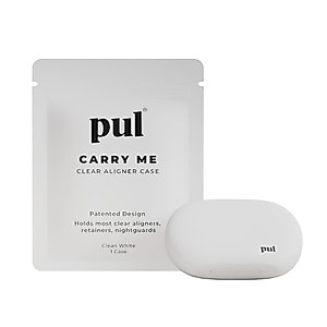 PUL Clear Aligner & Retainer Case Compatible with Invisalign, Pul Tool, Retainers, Dentures, Mouthguards, Nightguards, & Floss Picks - Secure Magnetic Closure for Slim, Sleek Durable Design (White)