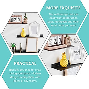 DOITOOL Metal Wall Shelves Metal Floating Shelf Hanging Rack: Aluminum Alloy Wall- Mounted Shelf Wall Mounted Storage Shelf Bookshelf for Bedroom Living Room Kitchen Office 50cm Metal Wall Shelf